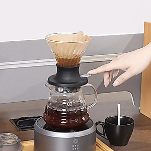 Lorpect Pour Over Coffee Maker, V60 Drip Filter with On/Off Switch Silicone Glass Filter with 360 pcs V60 Paper Filter, Borosilicate Glass Coffee Cup, 20 oz/600ml Drip Coffee Brewer