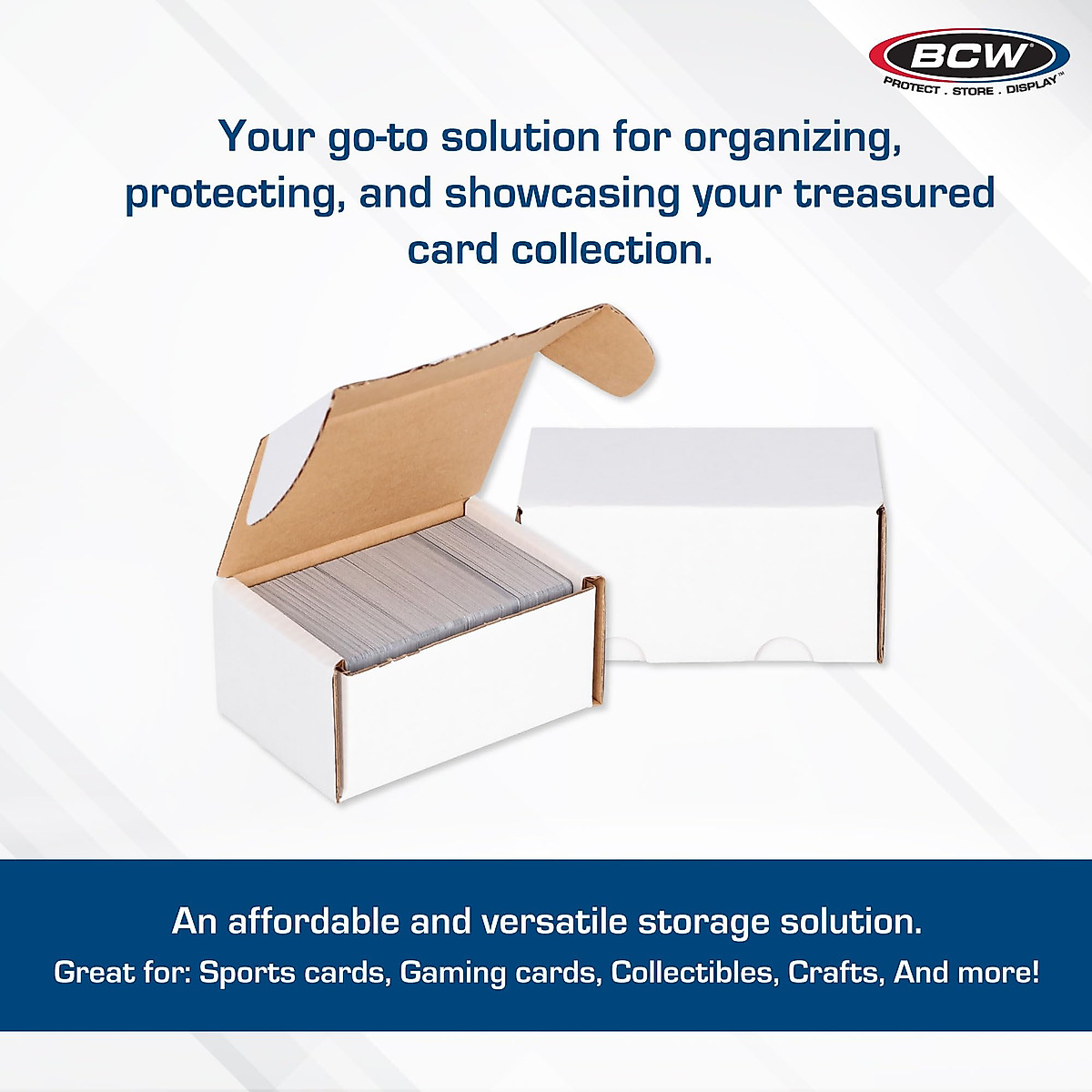 BCW 300 Count Trading Card Storage Box | Cardboard Organizer for Baseball, Basketball, Football Cards, MTG, Pokemon | Card Game Storage & Protection | Card Storage Box | Assembly Required