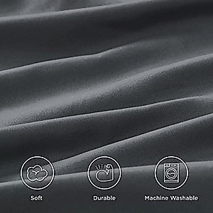 BEDSURE Queen Sheet Set - Soft 1800 Sheets for Queen Size Bed, 4 Pieces Hotel Luxury Grey Queen Sheets, Easy Care Polyester Microfiber Cooling Bed Sheet Set