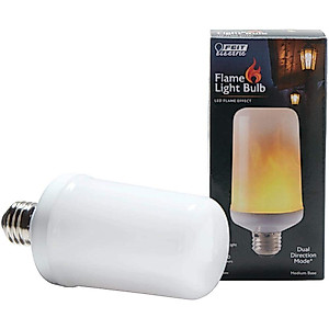 Feit Electric LED Light Bulbs, 3-Watt Non-Dimmable LED Bulb, Color Warm Light (1500K) 80 Lumen, T60 Flame Design LED Bulb