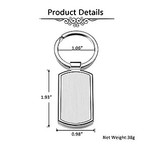 PiercingJ Custom Keychain with Picture Personalized Color Photo Pictures Message Keychain Anniversary Memorial Gift Silver for Family Lover