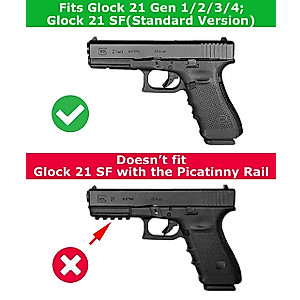 Gun Holster for Glock 21 Gen 1 2 3 4, Glock 20 Gen 1 2 3 4, OWB Paddle Holster, Outside Waistband Belt Tactical Holster, Open Carry Polymer Holster, 360° Adjustable & Fast Release - Right Handed