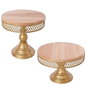 weharnar Set of 2 Cake Stand for Dessert Table Cake Plate Tray for Wedding Birthday Baby Shower Christmas Party, Cake Stand 12" 10"