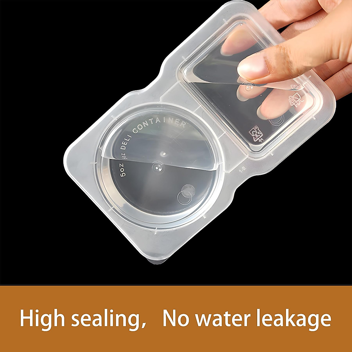 TAOceeXI 40PCS Double Compartment Condiment Container, 2 Compartment Snack Containers for Condiments or Dips, Double Condiment Containers with Lids, Double Compartment Snack Containers