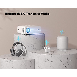 Native 1080P HD Projector, WiFi Projector, AKIYO 300" Mini Portable Movie Projector with Carrying Bag, Home Theater Video Projector, Compatible with HDMI, USB, Laptop, DVD, iOS, and Android Smartphone