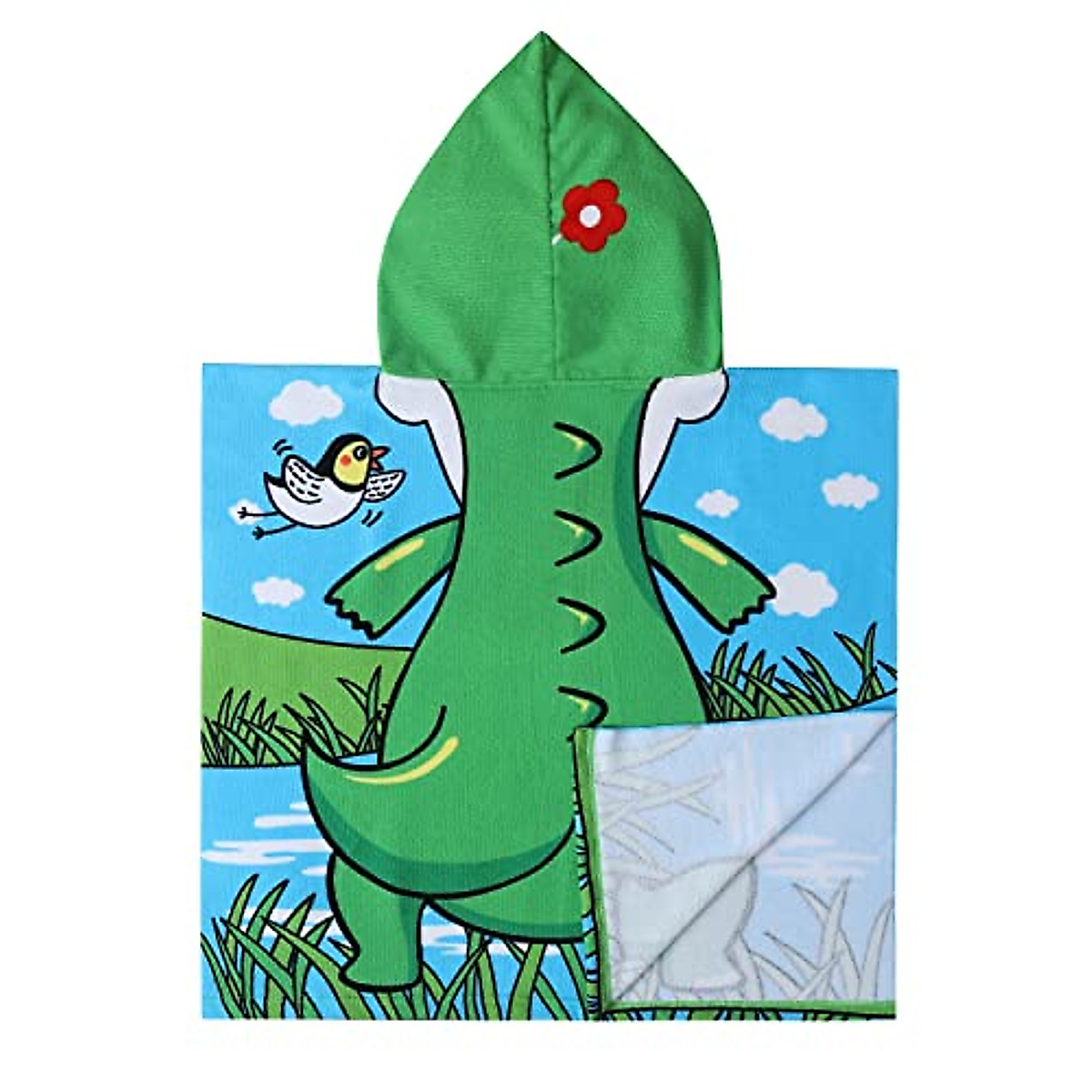 Athaelay Kids Towels with Hood for Bath Beach Pool Toddler Hooded Towel Poncho Swim Cover-ups with Drawstring Bag (Alligator)