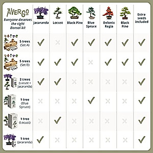 Bonsai Tree Kit – 5X Unique Japanese Bonzai Trees | Complete Indoor Starter Kit for Growing Plants with Bonsai Seeds, Tools & Planters – Gardening Gifts for Women & Men