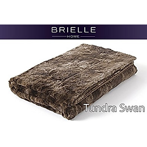 Brielle Faux Fur Oversized Throw, 50" by 70", Tundra Swan Dark Brown (807000148165)
