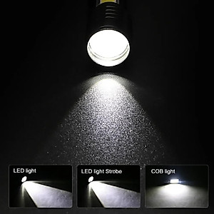 MODOAO LED Flashlight Portable Rechargeable Zoom Mini Flashlight Torch Lantern 3 Modes COB Light Flashlight for Hiking, Camping, Emergency Outdoor Use (5 Pack)