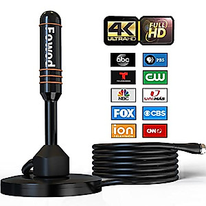 HD Digital TV Antenna Small Indoor Outdoor Antennas Includes Magnetic Base and 360° Reception Support Smart 4K 1080P Fire TV and All Older TV's HDTV Television for Free Local Channels -10ft Coax Cable
