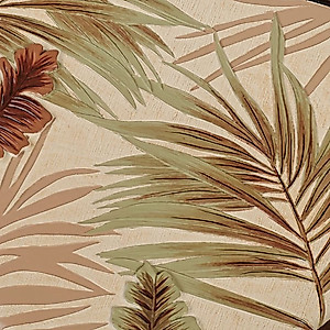 Touch of Class Key West Elongated Toilet Seat Multi Warm - Tropical Style Decor - Painted by Hand - Metal Hinges Rust Resistant - Dimensional Leaves Design - Island Decor for Bathroom