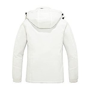 Skieer Men's Waterproof Snow Coat Downhill Skiing Jackets Winter Parka(White,X-Large)