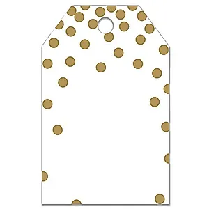 Metallic Gold Dots Printed Gift Tags - 2 1/4 x 3 1/2 (50)