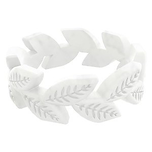 QALO Silicone Ring for Women, Pearl Vine (Size 7) - Breathable & Durable Silicone Wedding Bands - Comfort Fit Silicone Wedding Rings - Rubber Engagement Rings for Her