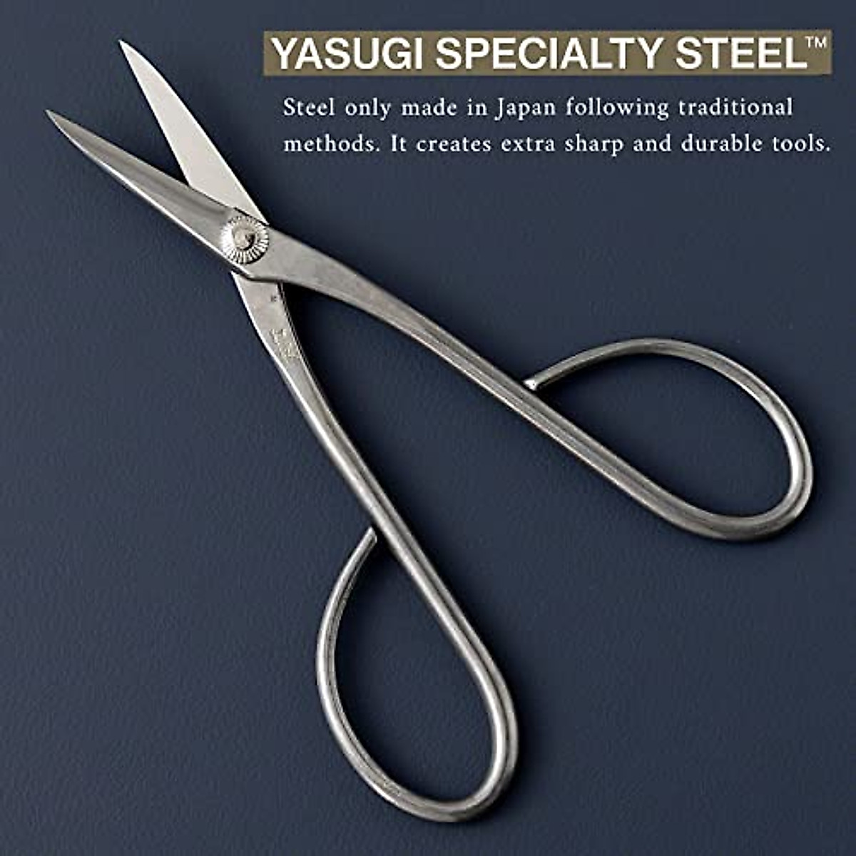 Wazakura Yasugi Stainless Steel Made in Japan Satsuki Bonsai Scissors 7.09" (180 mm), Hasami Pruning and Trimming Shears, Japanese Gardening Tools - Yasugi Stainless Steel Satsuki