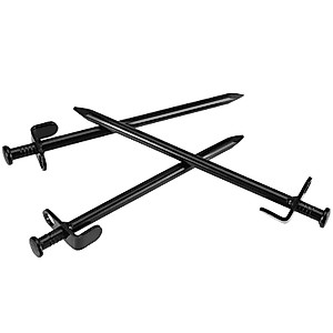 Tent Stakes Heavy Duty, SEHOI 16 Pack 8 Inches Forged Steel Tent Pegs, Multiuse Tarp Pegs Camping Stakes for Camping Canopy, Lawn, Snowfield, Courtyard, Grassland, Black