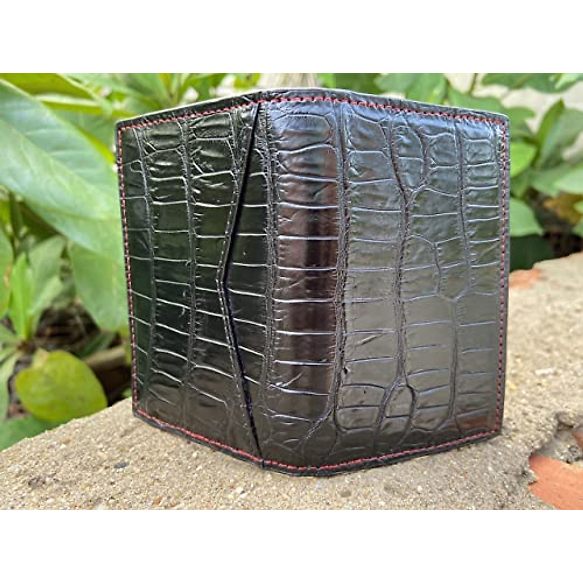 Vietnam Double side Black Crocodile Alligator leather skin Credit Cardholder, leather credit cardcase, leather creditcard cover