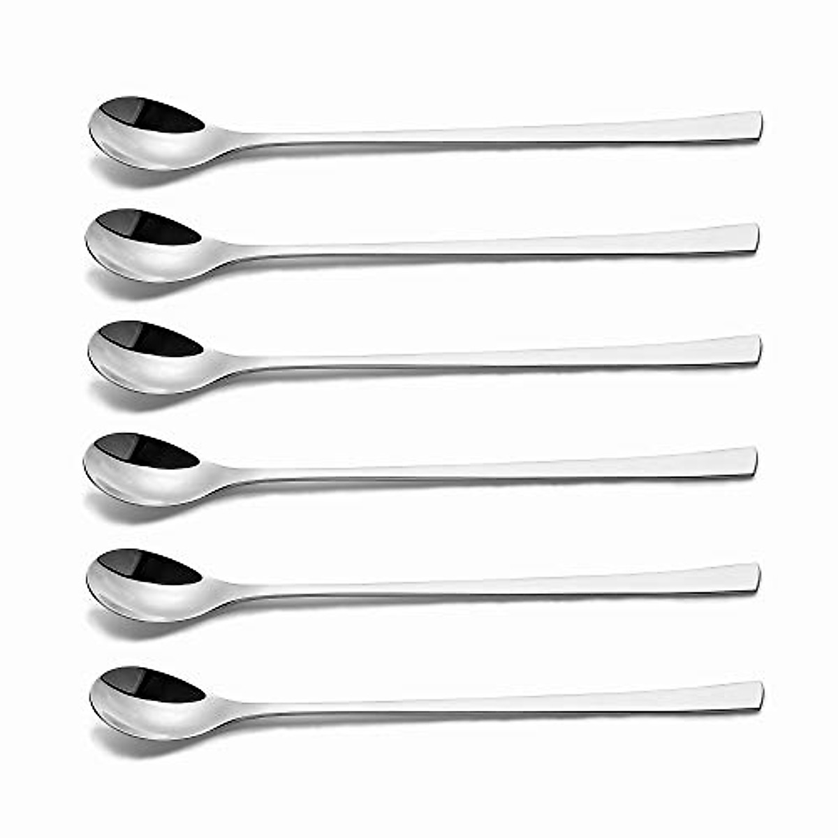 IMEEA Iced Tea Spoons Long Handled 18/10 Stainless Steel Stirring Spoon 9-Inch Bar Spoon Cocktail Mixing Spoon, Set of 6