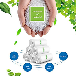 1.2 Gallon 180 counts Small Strong Trash Bags 5 Liter Garbage Bags by Teivio, Bathroom Trash Can Bin Liners, Plastic Bags for home office kitchen, Clear