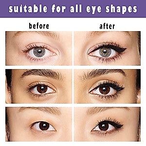 Winged Black Liquid Eyeliner Set - 4 PCs Dual Ended Matte Eye Liner Pen & Wing Stamp, Long Lasting and Smudge Proof Eye Makeup for Women