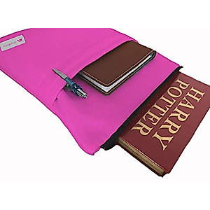 Fuscia Pink Book Sleeve - Luxurious Thai Silk - Book Cover for Hardcover and Paperback - Book Lover Gift - Notebooks and Pens Not Included