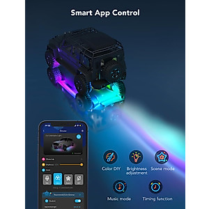 Govee RGB Interior Car Lights Bundle with Govee 8 pcs RGBIC Exterior Car Lights, App Control, DIY Mode and Music Mode