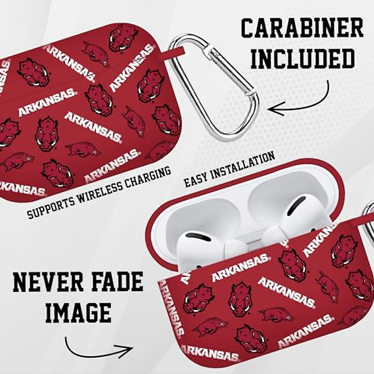 AFFINITY BANDS Arkansas Razorbacks HD Case Cover Compatible with Apple Airpods Pro - Random