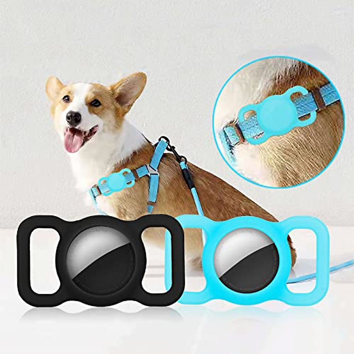 4pcs Colorful Dog Tracker Case, Pet Collar Tracker Cover, Keychain Key Ring Pet Supplies