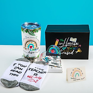 Teacher Appreciation Gift Idea for Women - End of Year Thank You Basket from Student, Welcome Back to School, Unique New Teachers Day Graduation Gift (B)