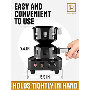 Multipurpose Electric Charcoal Starter - Electric Charcoal Burner ETL Approved Electric Stove - Coconut Charcoal Lighters with Tongs - 450W Hot Plate Electric with 304 Stainless Steel Coiled Burner