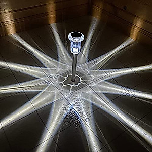 papasbox 12 Pack Solar Pathway Lights Solar Outdoor Lights Stainless Lamp Waterproof LED Solar Powered Landscape Path Ground Stakes Light for Lawn Garden Yard Patio Walkway Driveway Lighting