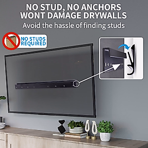 Studless Drywall TV Mount for 13-55 inch TVs, No Stud TV Wall Bracket Max VESA 400x400mm up to 100 lbs Universal Fits Most LED LCD Plasma Flat/Curved Screen TVs & Monitors