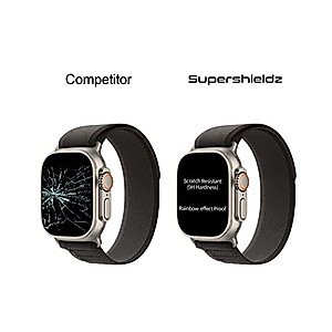 Supershieldz (3 Pack) Designed for Apple Watch Ultra 2 (49mm) / Apple Watch Ultra (49mm) Tempered Glass Screen Protector, Anti Scratch, Bubble Free