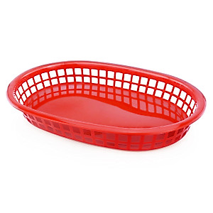 New Star Foodservice 44065 Fast Food Baskets, 10.5 x 7 Inch, Set of 12, Red