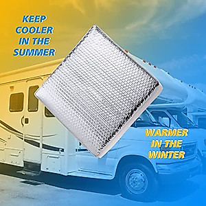 Losrik 2Pack RV Vent Insulator - 14″x14″x3″ RV Skylight Cover with Reflective Surface, Camper Skylight Shade Thick Insulating Foam Instant Energy Savings for Travel Trailers