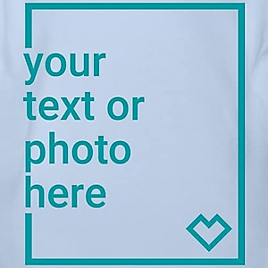 Spreadshirt Custom Baby Gifts Add Your Own Text or Image Personalised Organic Short Sleeve Baby Bodysuit, Newborn, Sky