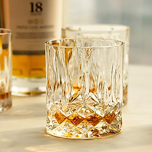 starstree Old Fashioned Whiskey Glasses Set of 6, 11oz Crystal Tumbler Glass, Scotch Glass, Bourbon Rock Glasses for Liquor Vodka Cocktail Rum Cognac, Father's Day Gift
