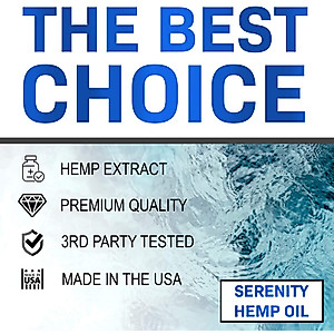 Serenity Hemp Oil for Dogs and Cats - Grown & Made in USA - Supports Hip & Joint Health, Natural Relief for Pain, Separation, Health - Dog Hemp Oil - Cat Hemp Oil - Hemp Extract (4oz 4,000mg)
