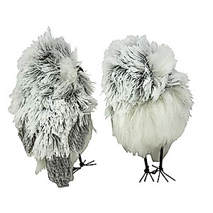 Kurt Adler 5-Inch Furry Gray Owl Set of 2