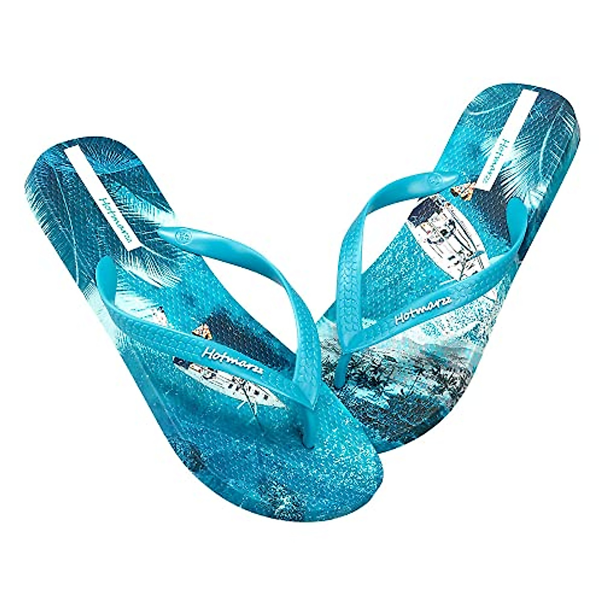 Hotmarzz Men's Slippers Flip Flops 2021 Series Size 13 US / 46 EU, 0888 Blue