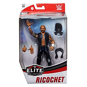 WWE Ricochet Elite Series #80 Deluxe Action Figure with Realistic Facial Detailing, Iconic Ring Gear & Accessories