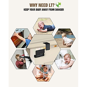 Door Locks for Kids Safety,Child Proof Interior/Exterior Door Lock of Top,Made of Durable Metal for Toddler,Perable from Both Sides,Prevent Pet or Baby from Entering Bedroom & Basement(Black,1 Pack)