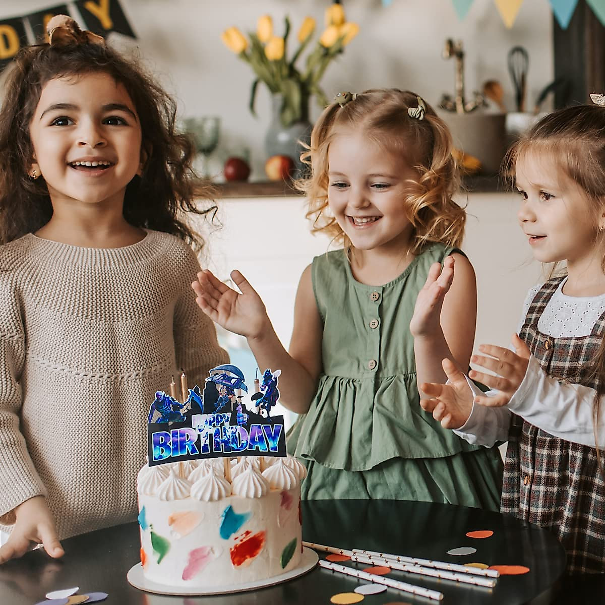 Exquisite Acrylic Cake Topper Video Game Birthday Cake Topper for Gamers' Birthday Party Cake Decorations, Perfect for Large Size Cake