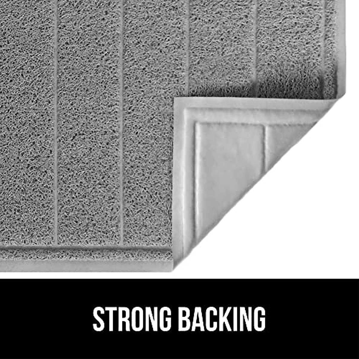 Gorilla Grip Stain and Fade Resistant Dirt Grabber Mesh Door Mat, Low-Profile, Heavy Duty Quick Dry Striped Doormat, Mats for Indoor or Outdoor Entry, Shoe Scraper, Garage Entrance Mat, 35x23, Gray