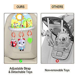 AIPINQI Car Seat Toy for Infants, Rear Car Seat Hanging Toys for Baby, Kick and Play Activity Center for Rear and Forward Facing, Easier Drive for Newborn, Baby’s Travel Companion, Bear