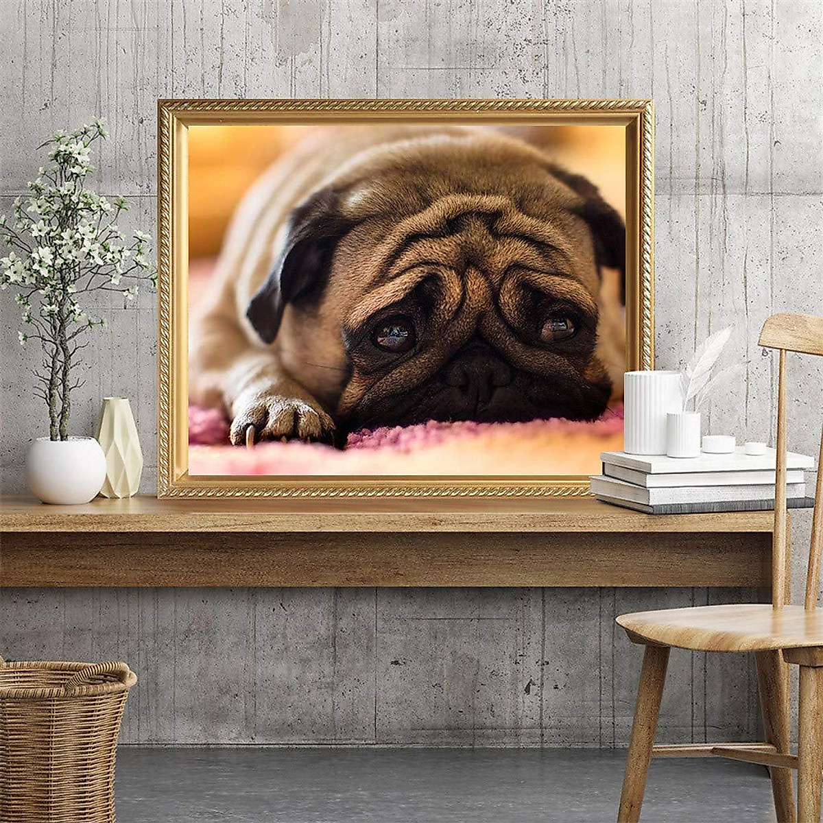 HAPPIShare 5D Diamond Painting Full Drill, Puppy Dog Owl Cat Diamond Painting Kits for Adults Kids Crystal Rhinestone DIY Arts Craft for Home Wall Decor