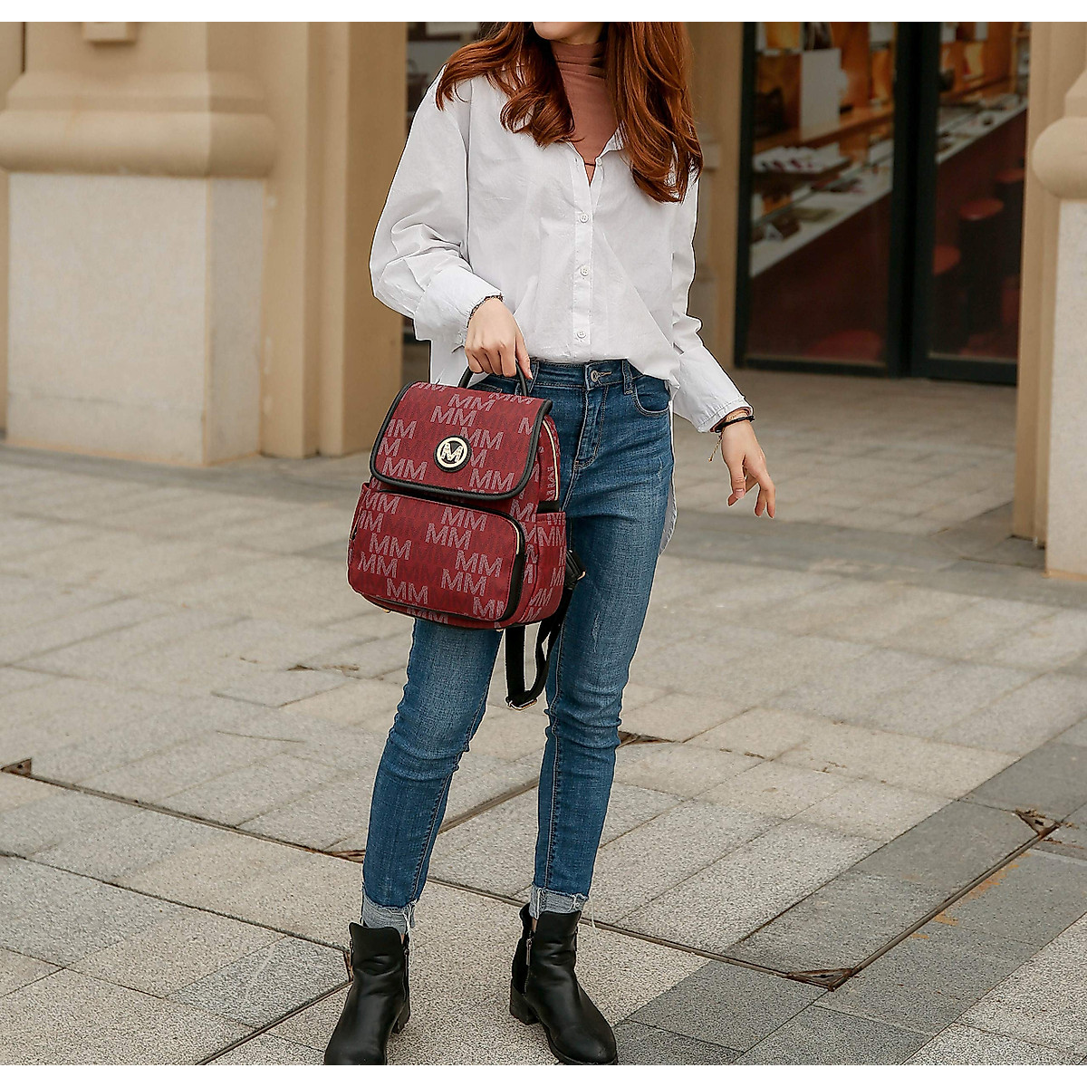 MKF Backpack Purse for Women Vegan Leather Top-Handle Ladies Fashion Travel Pocketbook Bag – Daypack