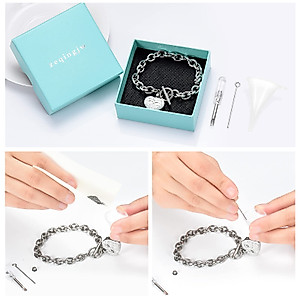 zeqingjw Infinity Heart Cremation Bracelet for Ashes - Stainless Steel Urn Bangles for Pet/Human Ashes - Memorial Keepsake Ash Jewelry