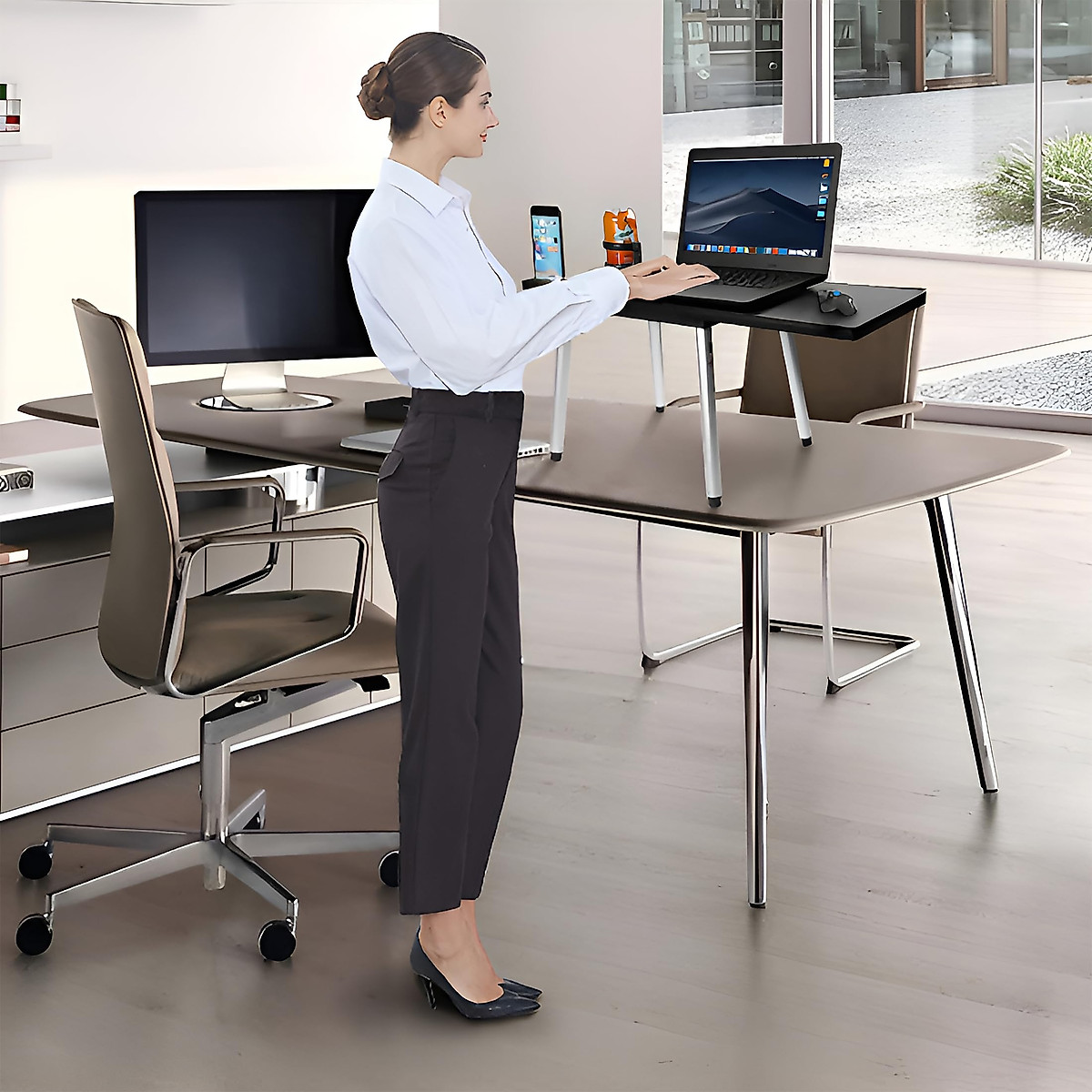 Tabletote Plus Portable Compact Lightweight Adjustable Height Laptop Notebook Computer Stand Table Desk