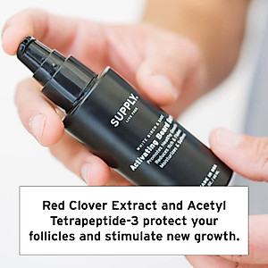 SUPPLY Activating Beard Serum - Promotes Thicker, Fuller Beard with Shine - Nourishes Skin, Prevents Dryness and Split Ends - Nourishing Growth Serum for Healthier Beard - 2.0oz